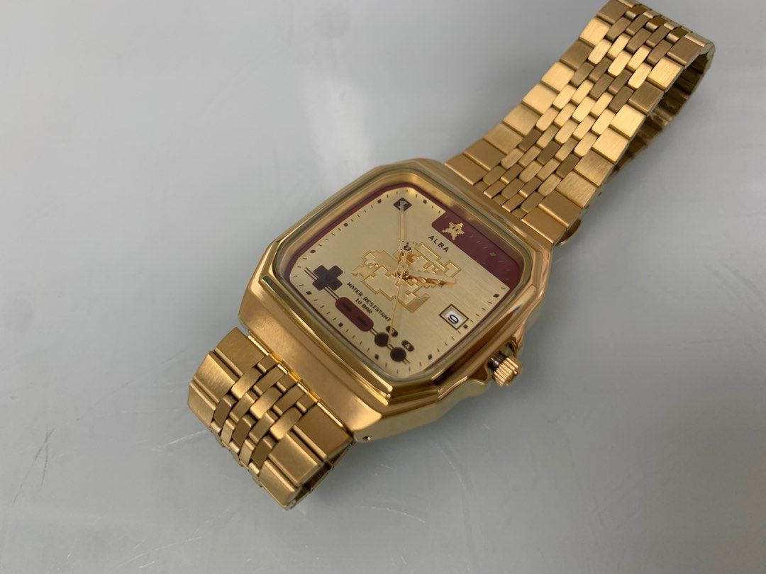 日本 Seiko Alba Mario 瑪利歐 當地 限定 限定手錶 金錶 任天堂 紅白機 正品 現貨 限量 超級馬力歐 超級瑪利 精工錶 出 ...