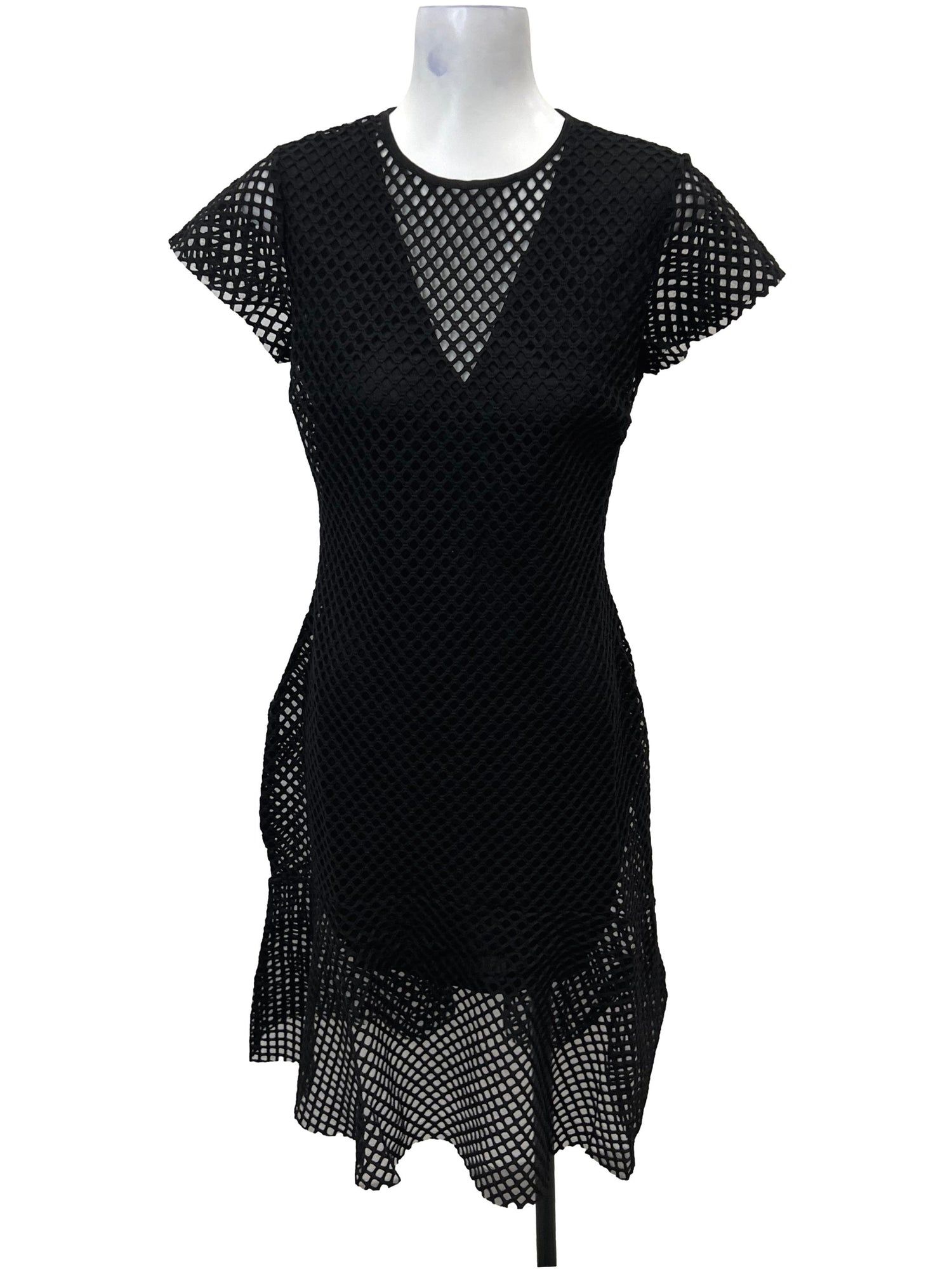 Amber Avenue Black Lace Fishnet Dress, Women's Fashion, Dresses & Sets ...