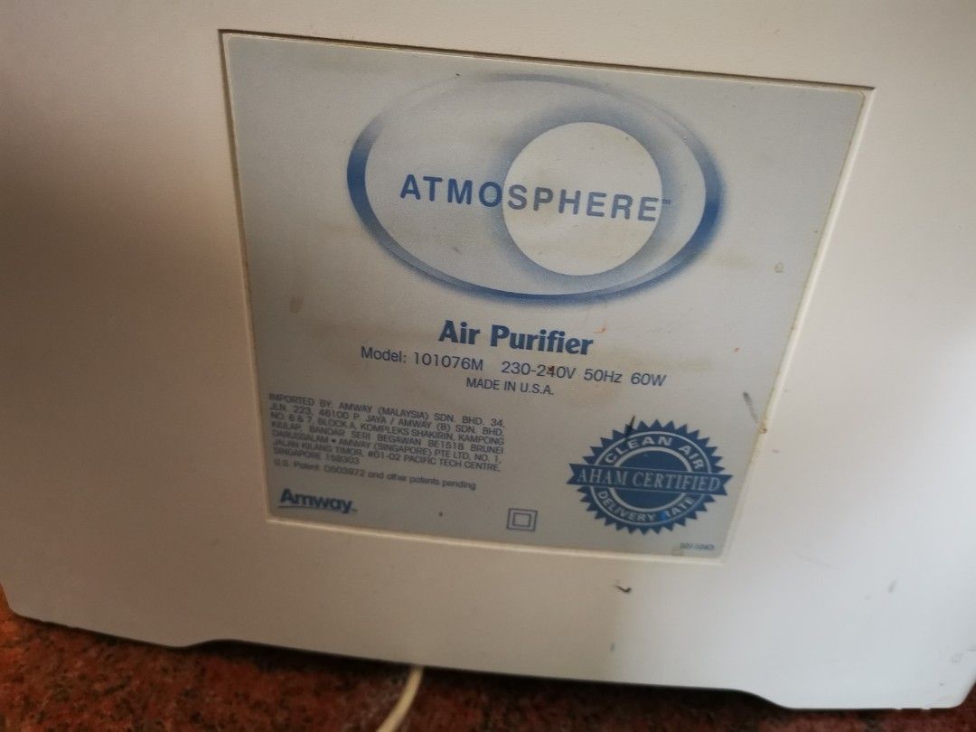 Amway atmosphere air purifier, TV & Home Appliances, Air Purifiers ...