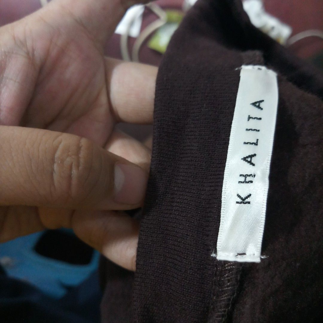 Authentic KHALITA switching pattern dress in dark brown, Fesyen Wanita ...