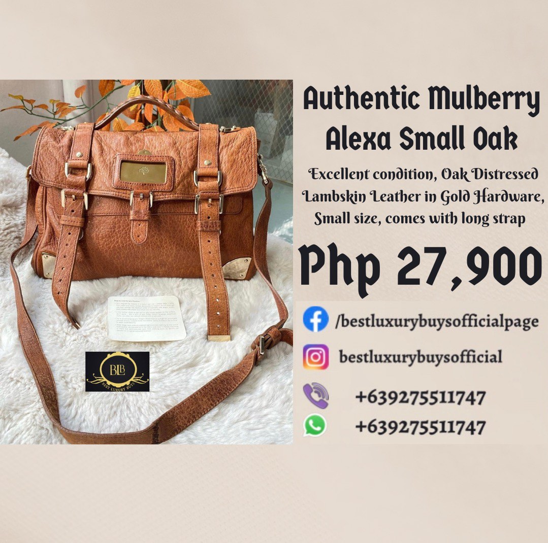Authentic Mulberry Alexa Small Oak Two way Satchel Bag, Luxury, Bags & Wallets on Carousell