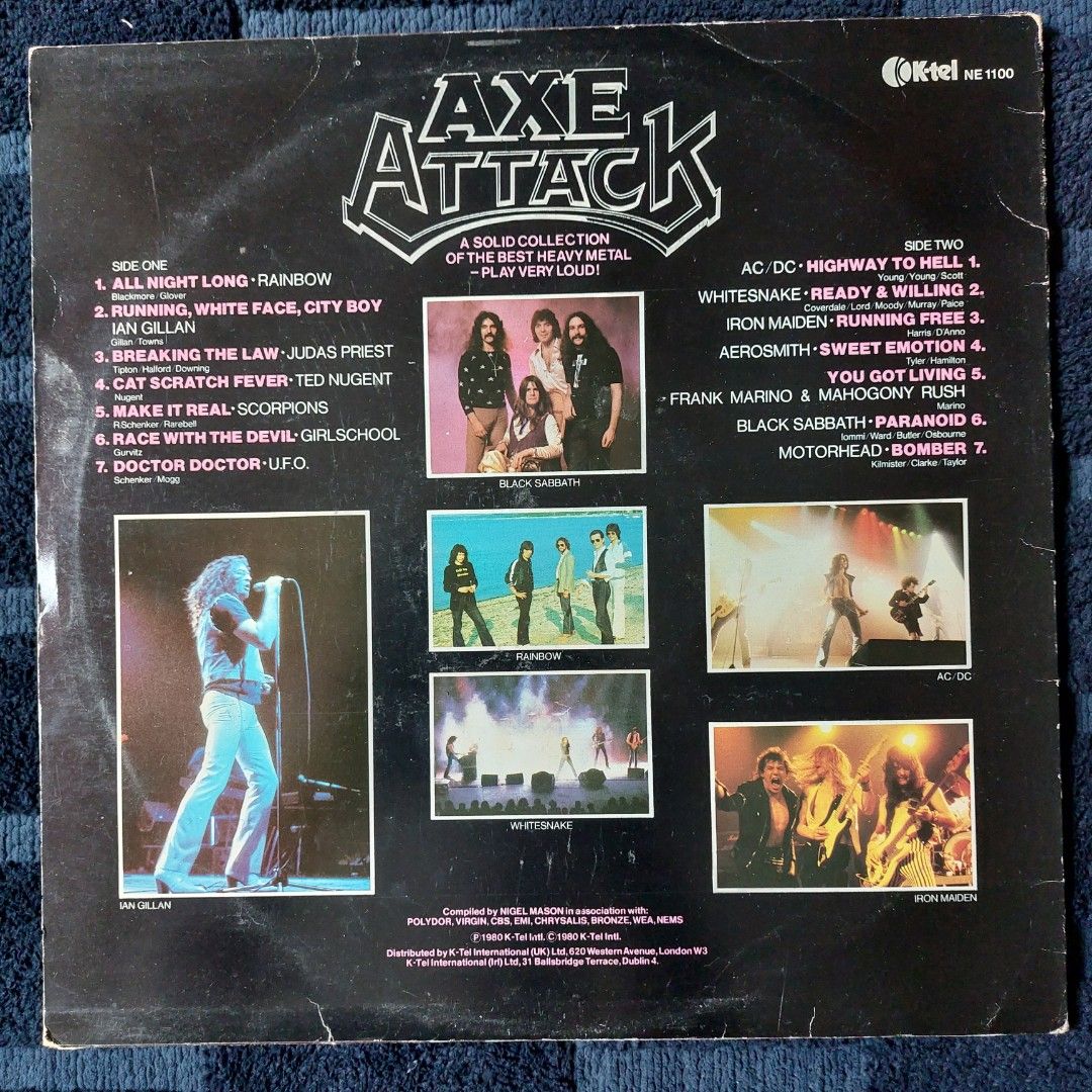 Axe Attack Vinyl record Heavy Metal compilation, Hobbies & Toys, Music ...