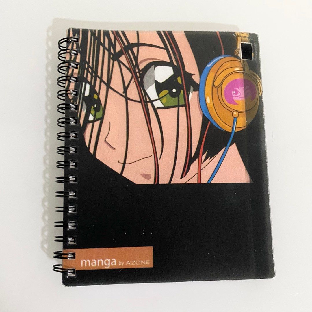 AZONE Manga Girl Black Lined Ringed Notebook, Hobbies & Toys ...