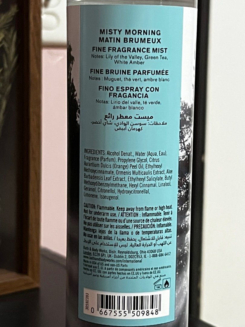 Bath & Body Works Misty Morning Fine Fragrance Mist, Beauty & Personal ...