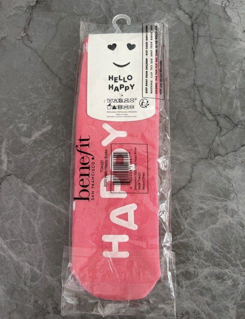 BENEFIT Hello Happy Long Pink Socks, Women's Fashion, New Undergarments ...