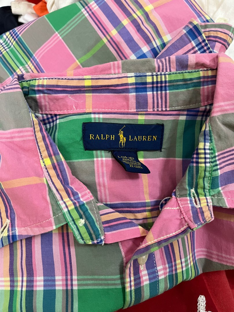 Big kids checkered polo (Ralph Lauren original), Babies & Kids, Babies ...