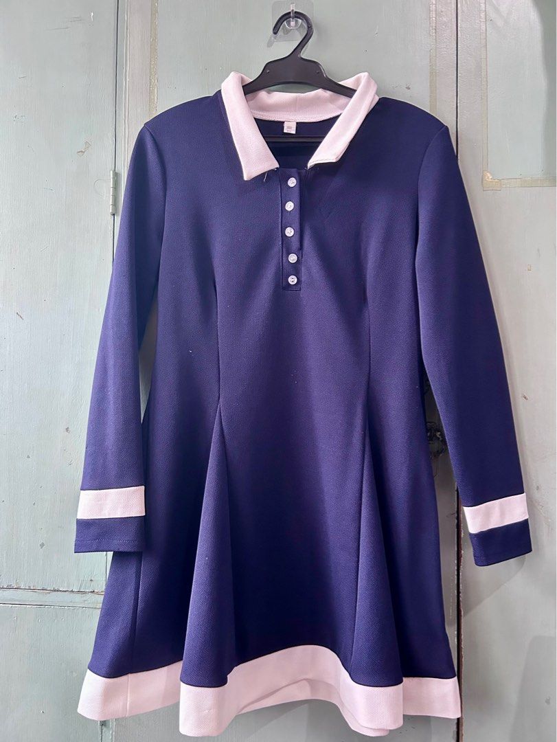 Blue collared dress, Women's Fashion, Dresses & Sets, Dresses on Carousell