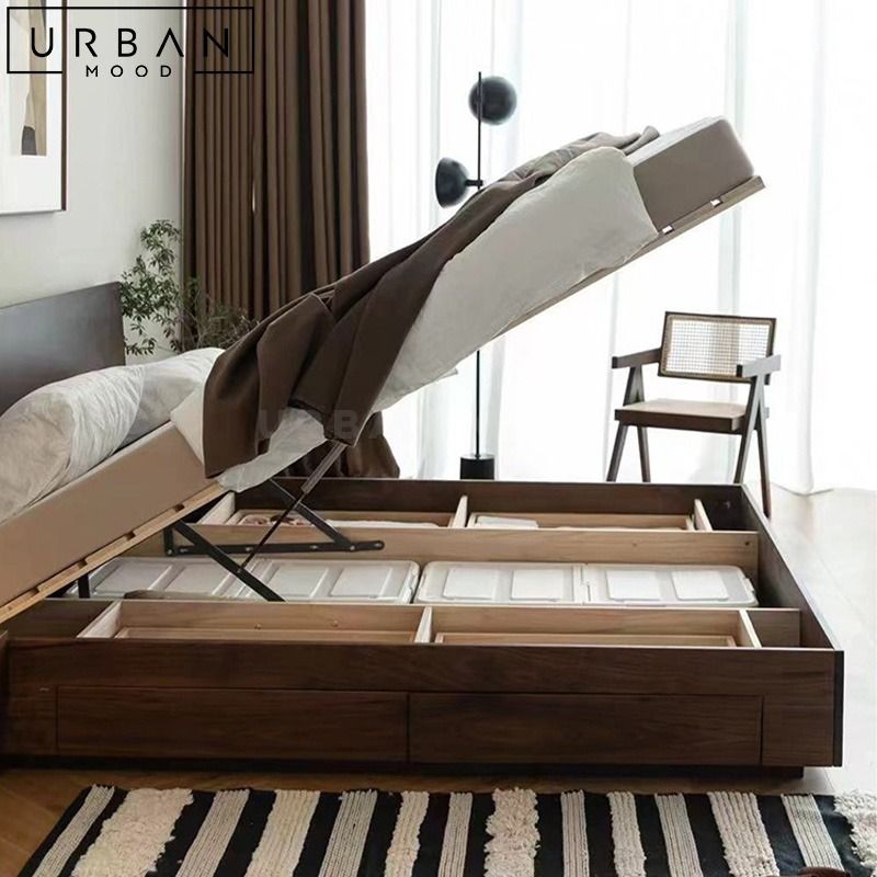 BORIS Modern Solid Wood Storage Bedframe, Furniture & Home Living ...