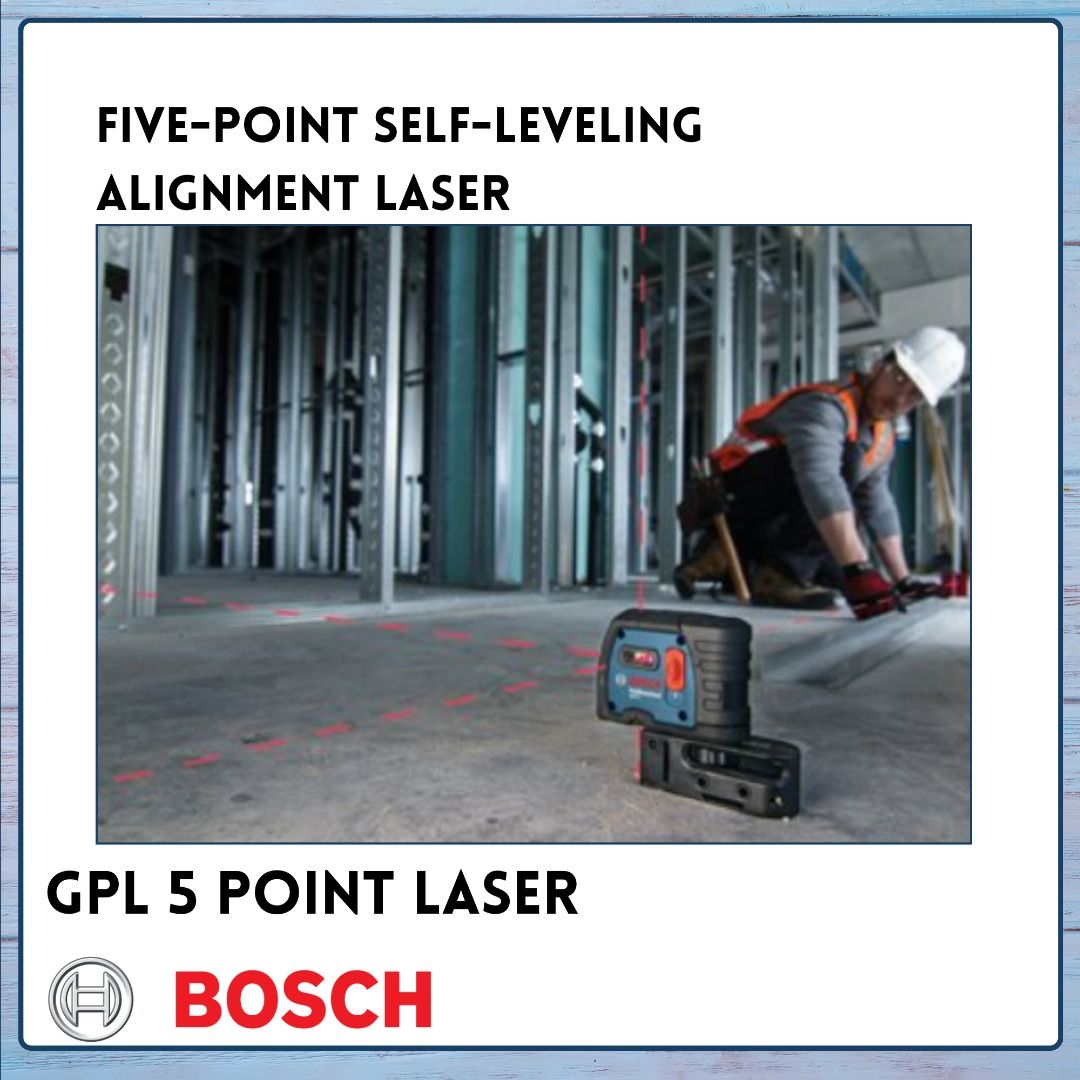 BOSCH Point Laser (GPL 5) Five-Point Self-Leveling Alignment Laser ...