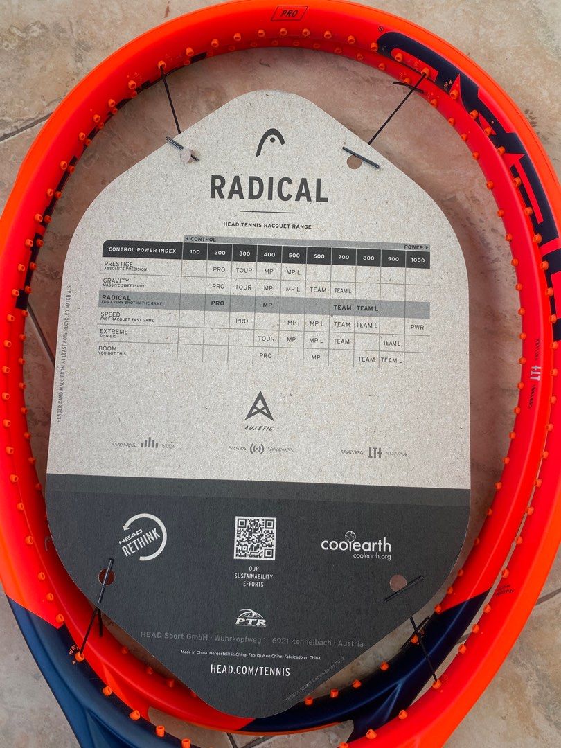 Brand New Head Radical Pro Tennis Racquet, Sports Equipment, Sports ...