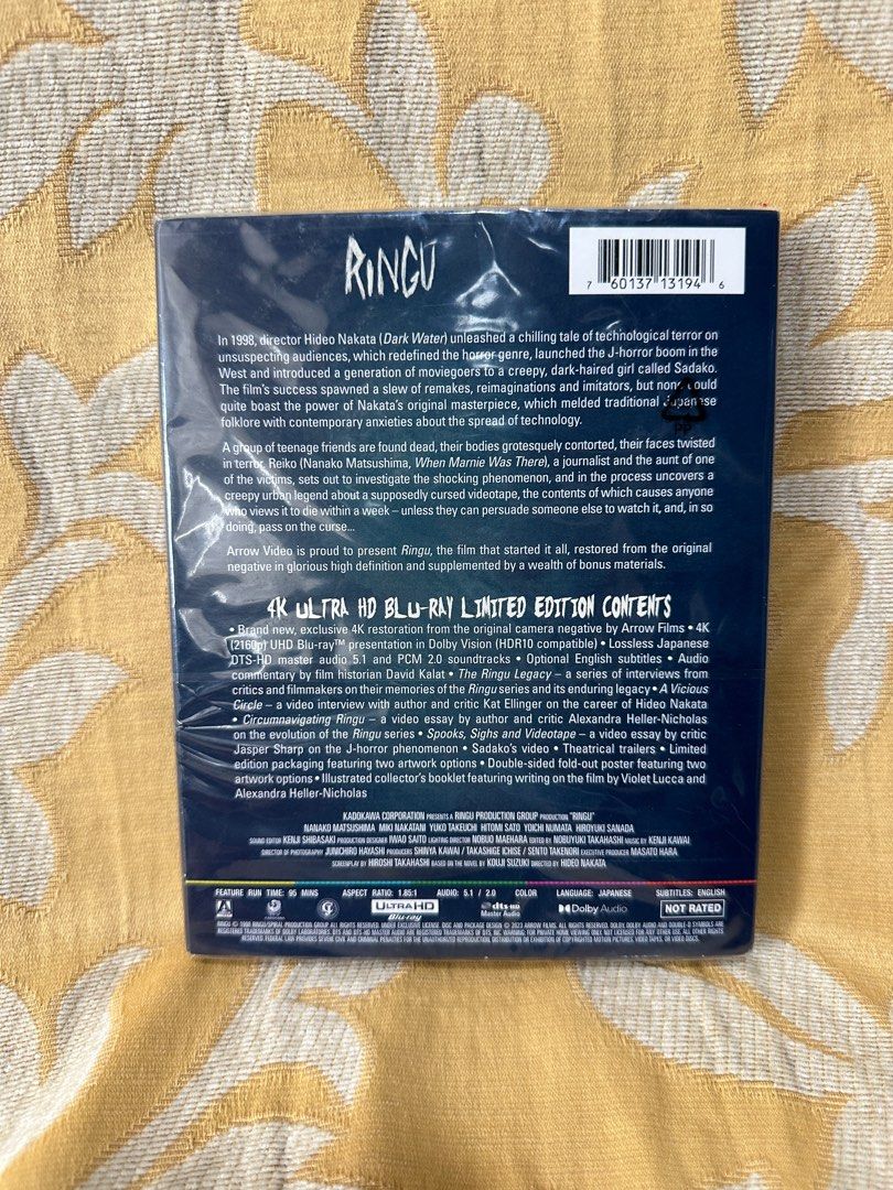 Brand New Sealed Ringu 4K UHD Limited Edition, Hobbies & Toys, Music ...