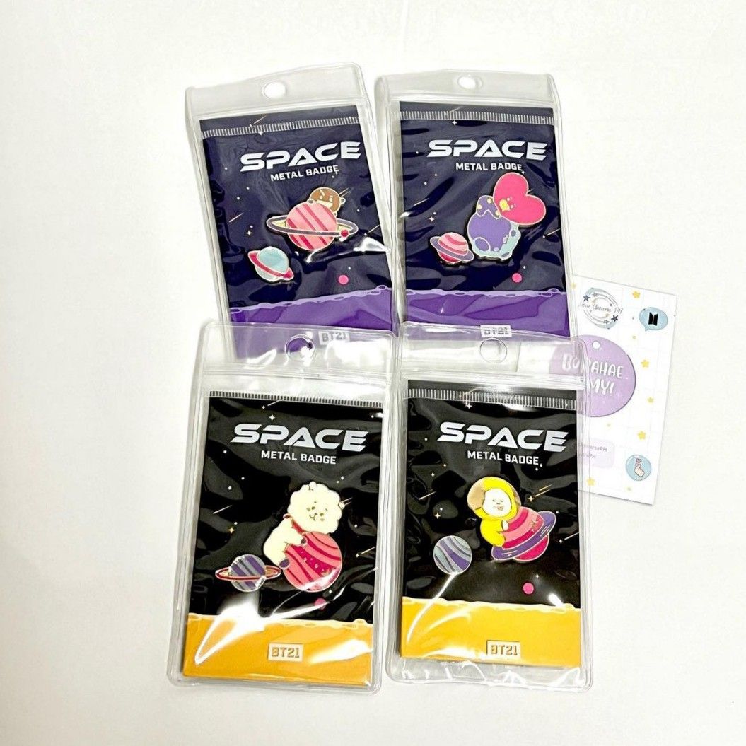 BT21 Space Metal Badge, Hobbies & Toys, Memorabilia & Collectibles, K ...