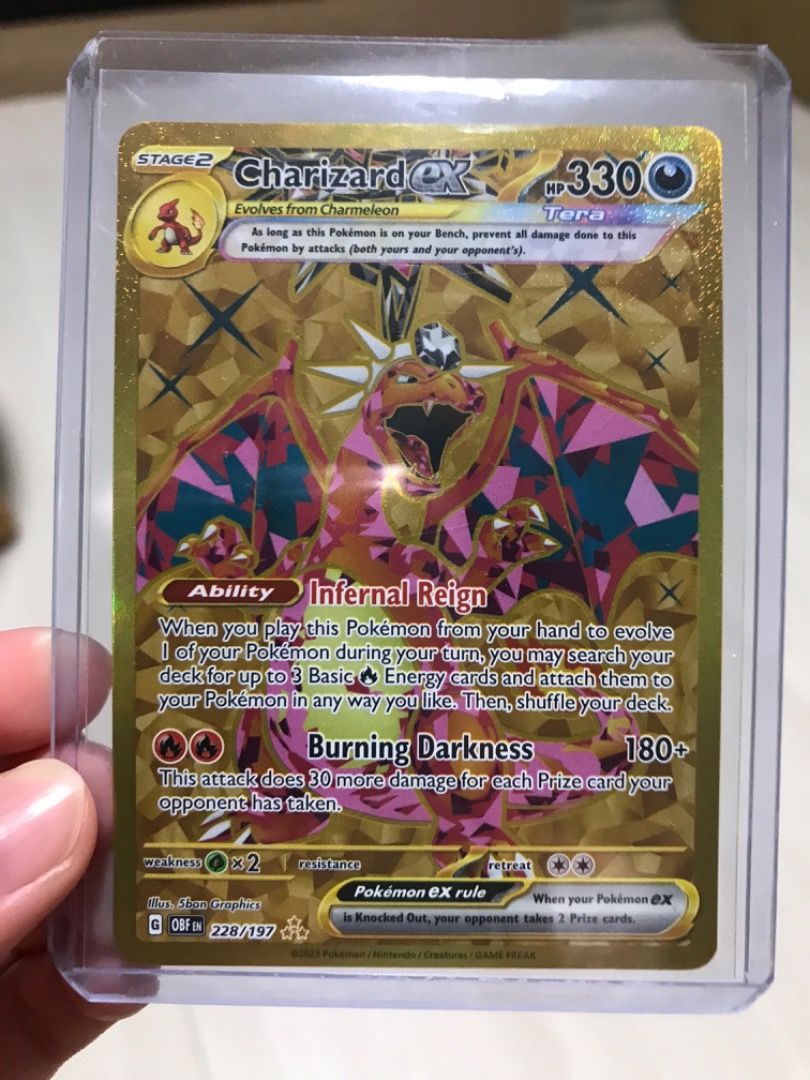 Charizard EX Gold (OBF), Hobbies & Toys, Toys & Games on Carousell