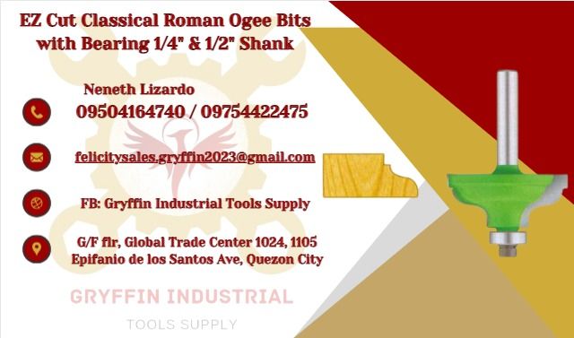 CLASSICAL ROMAN OGEE BITS with bearing 1/4" & 1/2" SHANK, Commercial ...