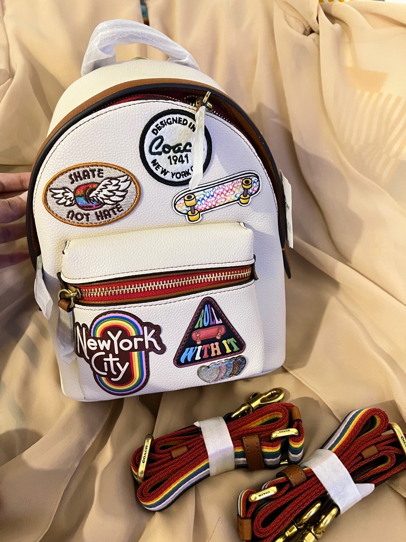Coach White Mini Backpack Patches, Women's Fashion, Bags & Wallets, Backpacks on Carousell