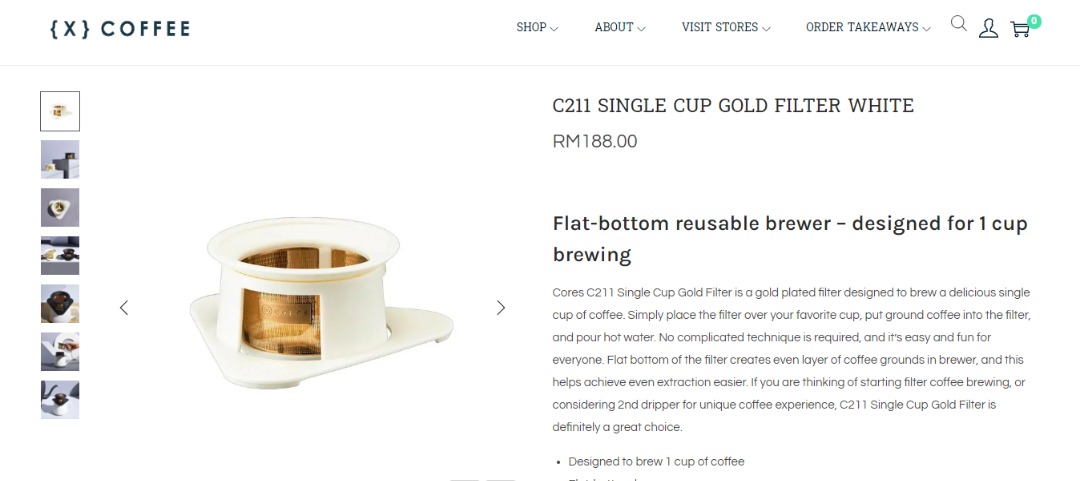 CORES SINGLE CUP GOLD FILTER C211 Series, Furniture & Home Living ...