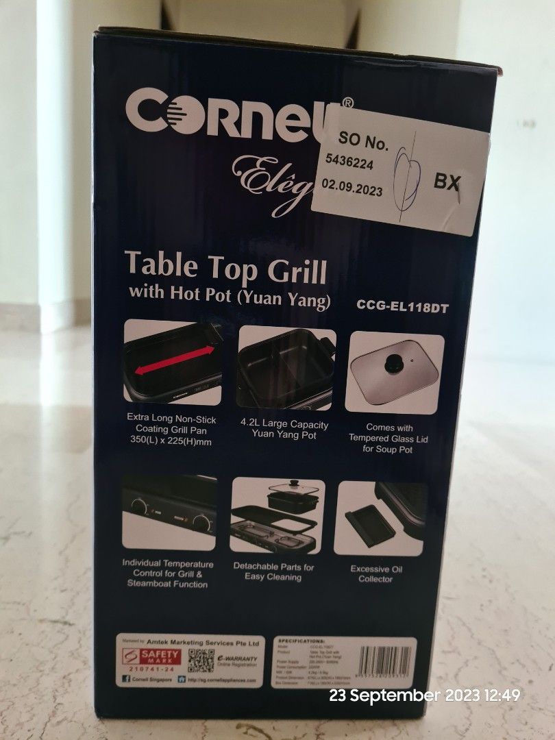Cornell table top grill with hotpot, TV & Home Appliances, Kitchen ...
