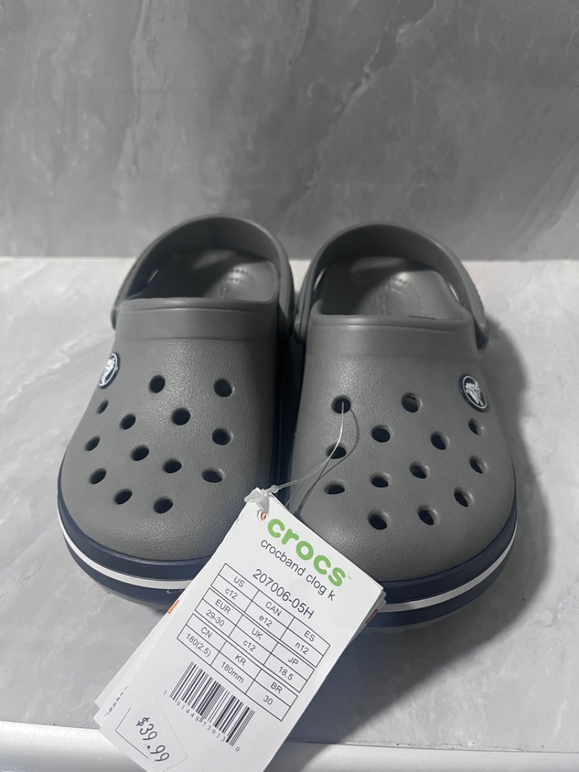 Crocs Kids Crocband Clog in Gray, Babies & Kids, Babies & Kids Fashion ...