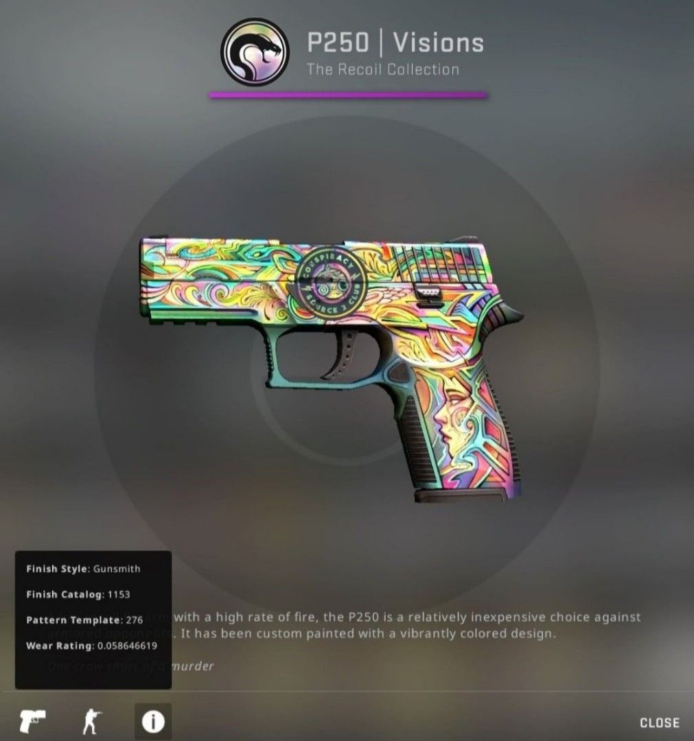 csgo p250 visions skin fn factory new, Video Gaming, Gaming Accessories, In-Game Products on ...