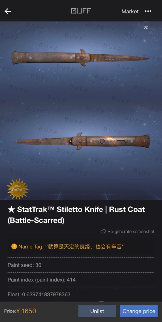 CSGO Stiletto knife rust coat BS stat trak, Video Gaming, Gaming ...