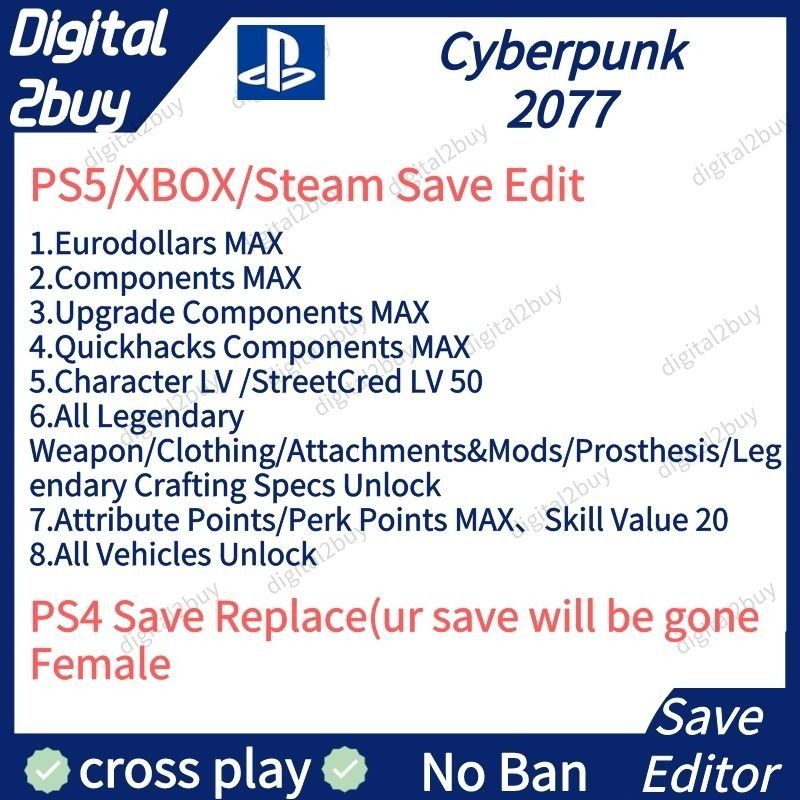 Cyberpunk 2077 Save Editor C2077 Save Modding Cyberpunk 2077 Cheats PS5 PS4 XBOX Steam, Video ...