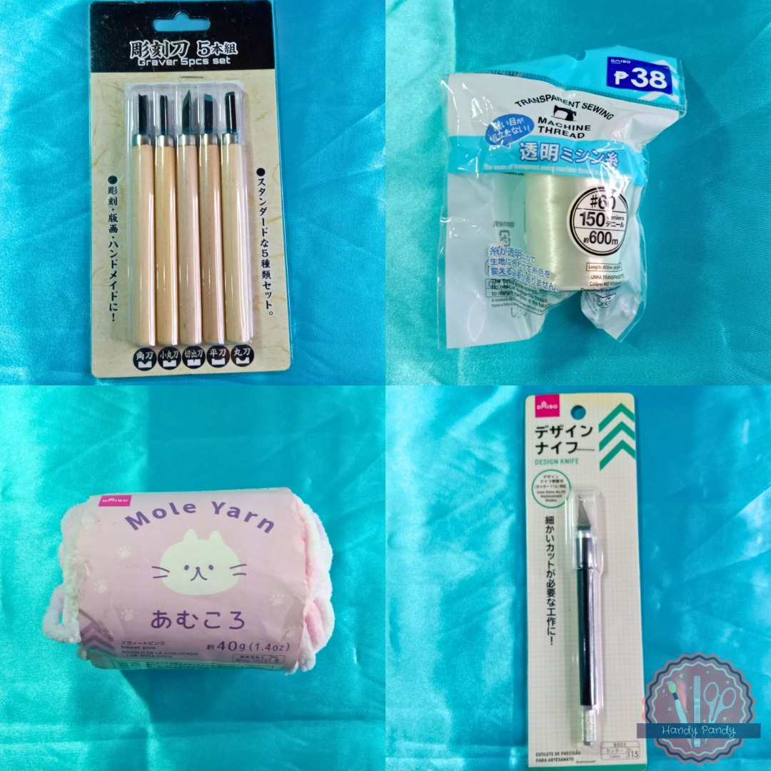 Daiso Mole Yarn , Design Knife, Engraver ,Transparent Thread, Hobbies ...