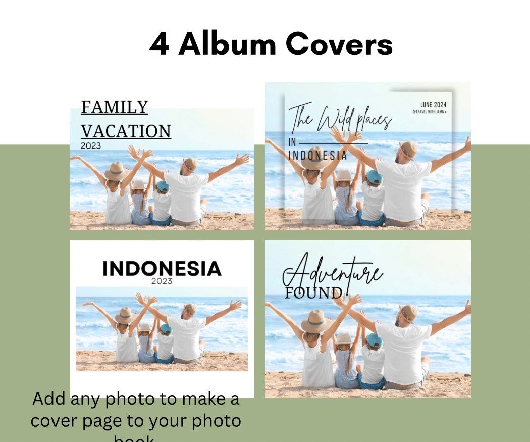 Digital Photo Album Canva Template for Holiday Travel | Photo Scrapbook ...