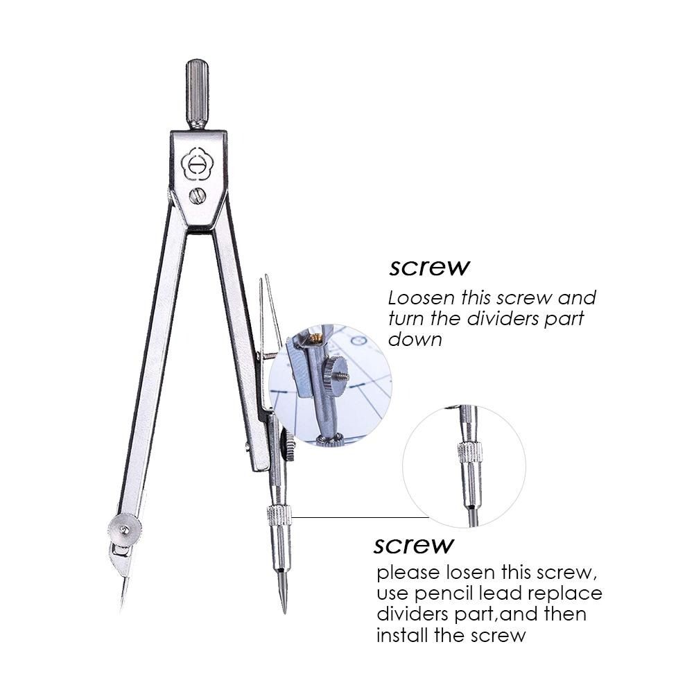 Drawing Compass Stainless Steel Student Compass Math Geometry Tools For ...