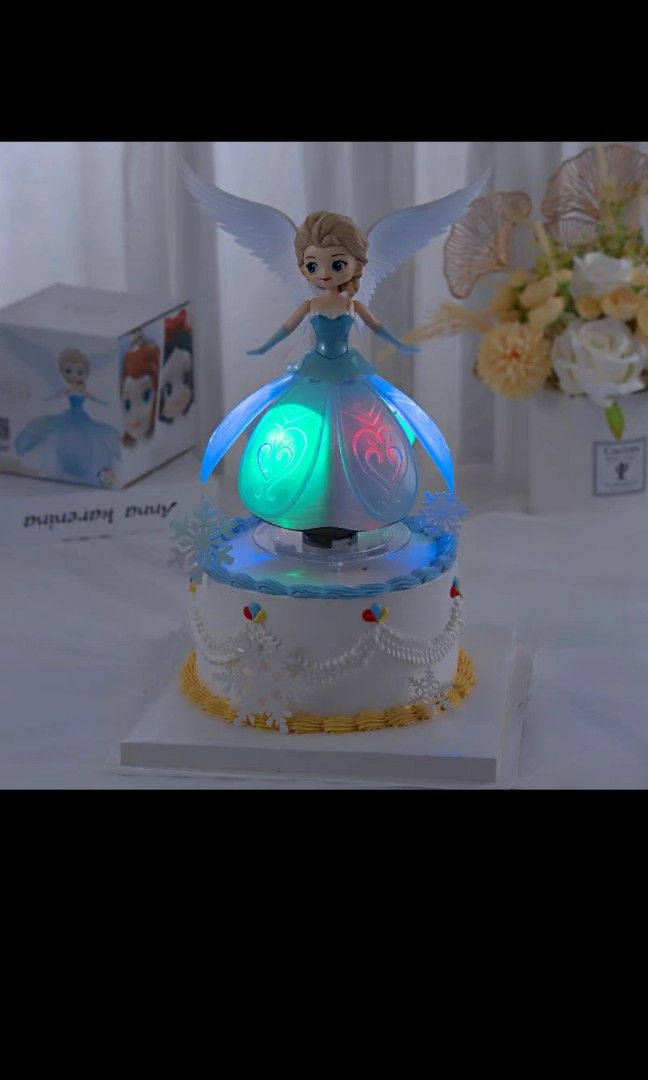 ELSA frozen birthday figurine music light and dance cake topper toy ...
