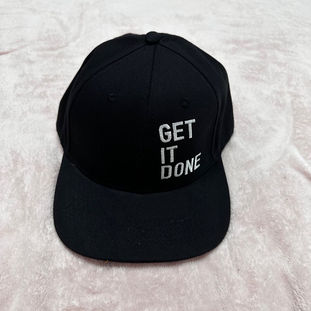 Embroidered Black cap Get it done, Men's Fashion, Watches & Accessories ...