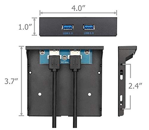 Excelity® 2 Ports USB 3.0 Front Panel Floppy Disk Bay 20 Pin Hub ...