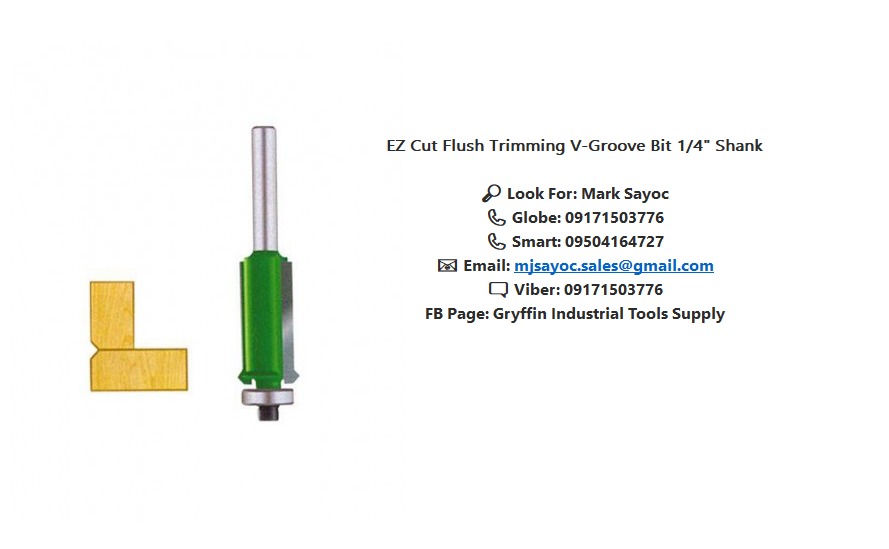 EZ Cut Flush Trimming V-Groove Bit 1/4" Shank, Commercial & Industrial ...