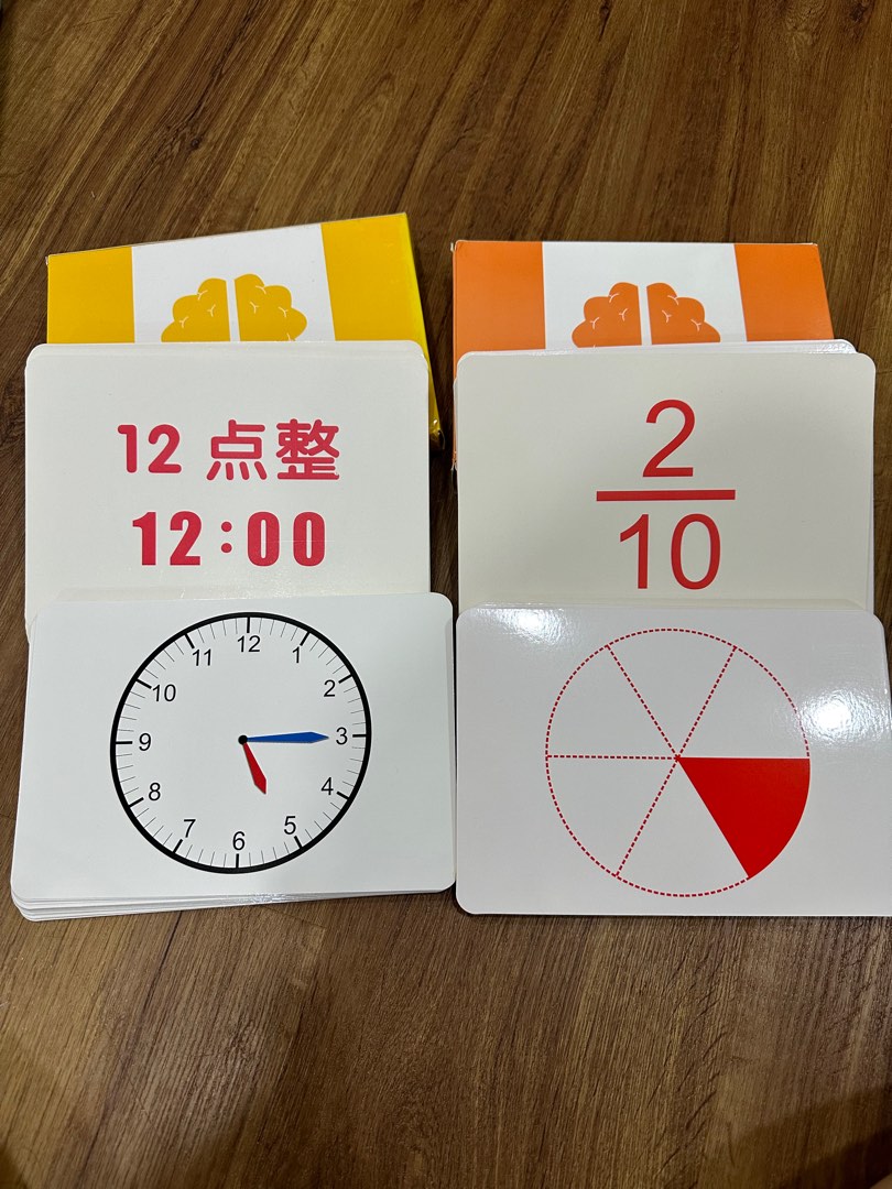 Flash Cards - Clock & Fraction, Hobbies & Toys, Books & Magazines ...