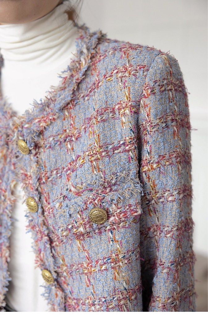 Frida Lavender Tweed Jacket, Women's Fashion, Coats, Jackets and ...