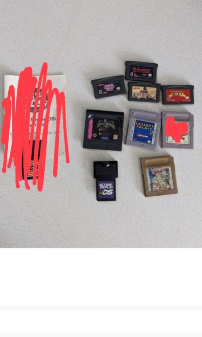 Gameboy Cartridges Nintendo advanced action replay dsi DS bug bunny 2 ...