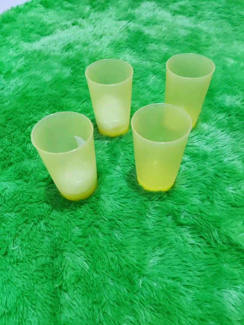 Gelas Plastik tupperware tanpa tutup warna kuning isi 4, Kitchen ...