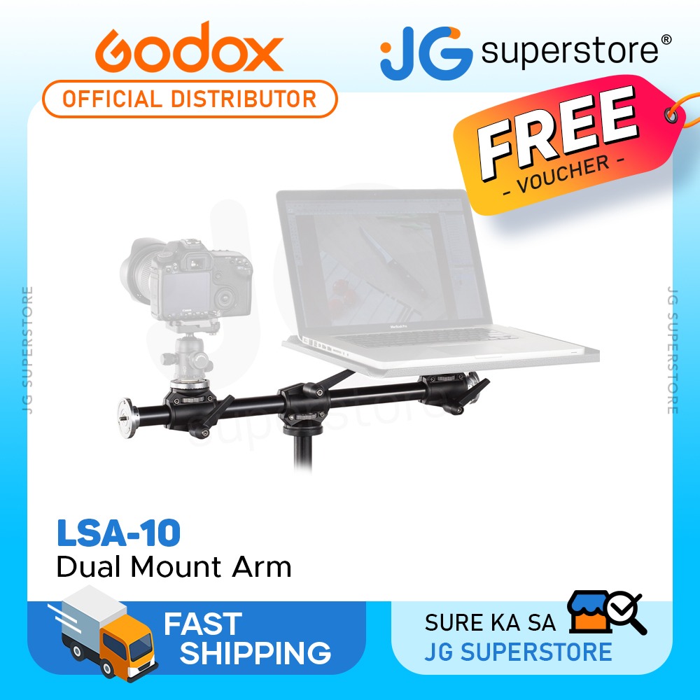 Godox Adjustable Dual Mount Arm with Ratchet Levers, 1/4"-20 & 3/8 ...