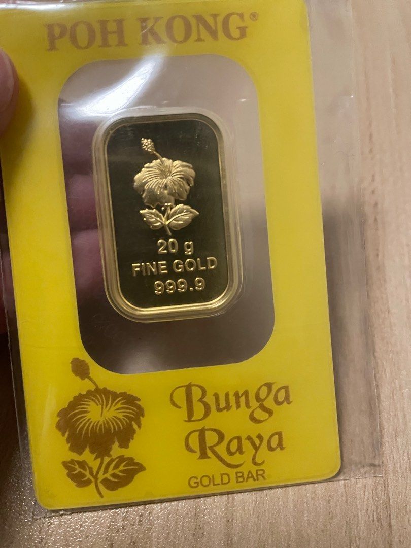 Gold Bar Bunga Raya 20gram, Hobbies & Toys, Memorabilia & Collectibles ...