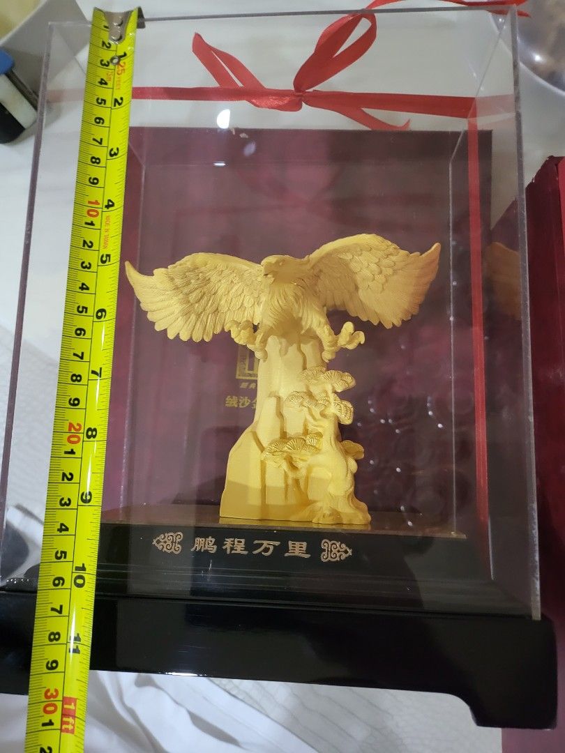 Gold plated 999 eagle feng shui large size, Furniture & Home Living ...