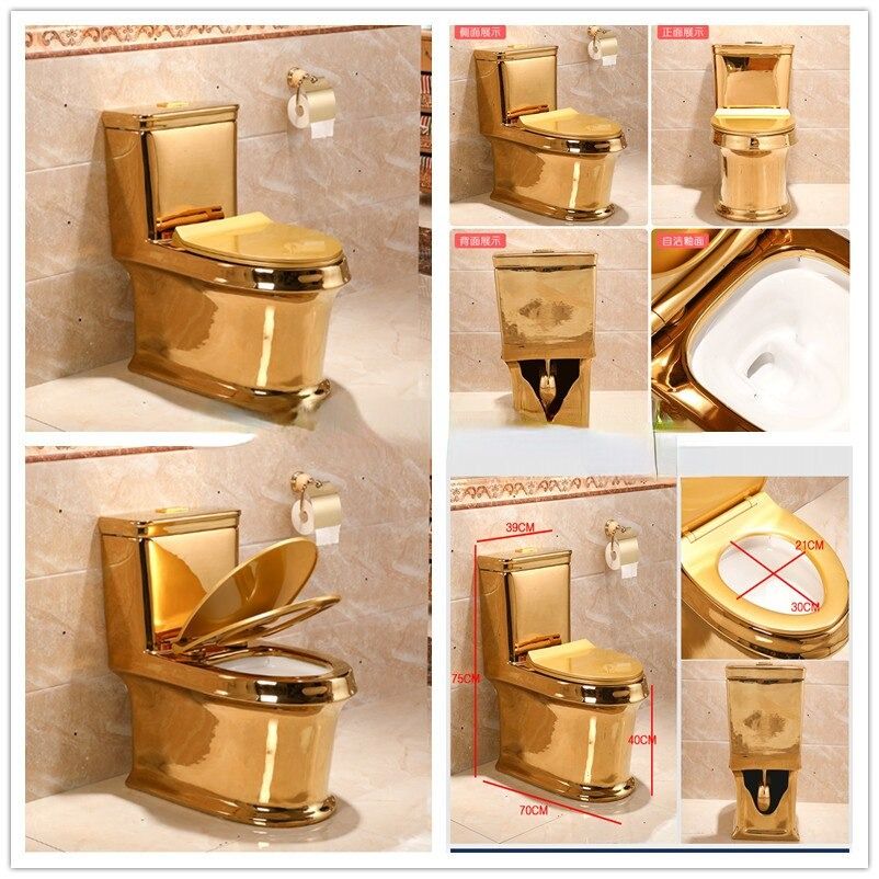 Gold Toilet Bowl/Ceramic gold plated toilet gold color bathroom golden ...