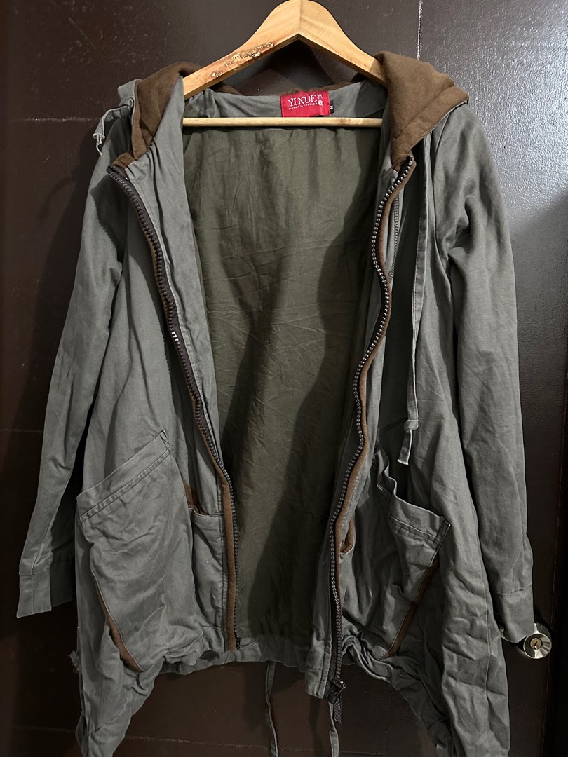 Gray Parka Jacket, Women's Fashion, Coats, Jackets and Outerwear on ...