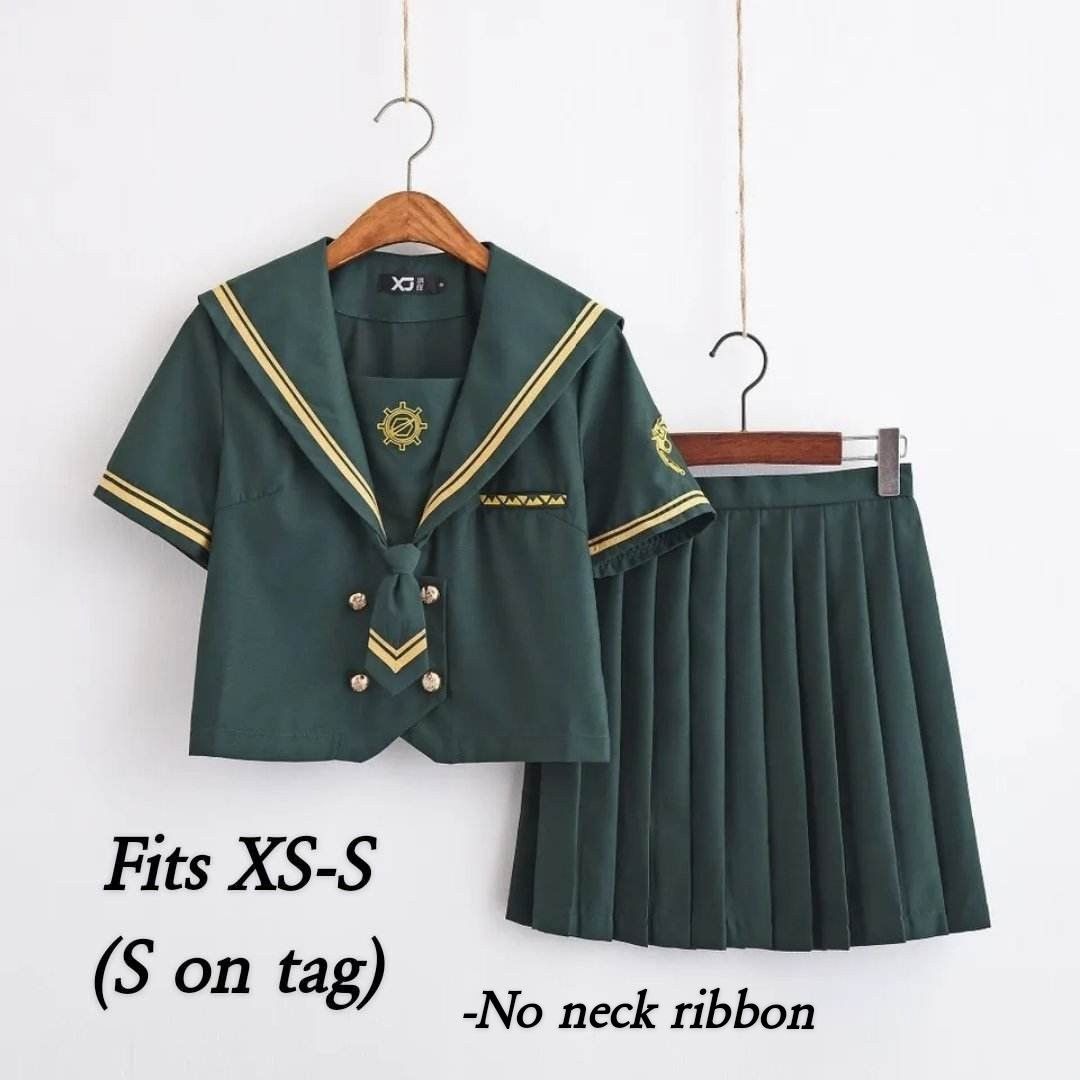 Green Gears & Guns Seifuku Japanese Uniform Top Costume Cosplay, Women ...