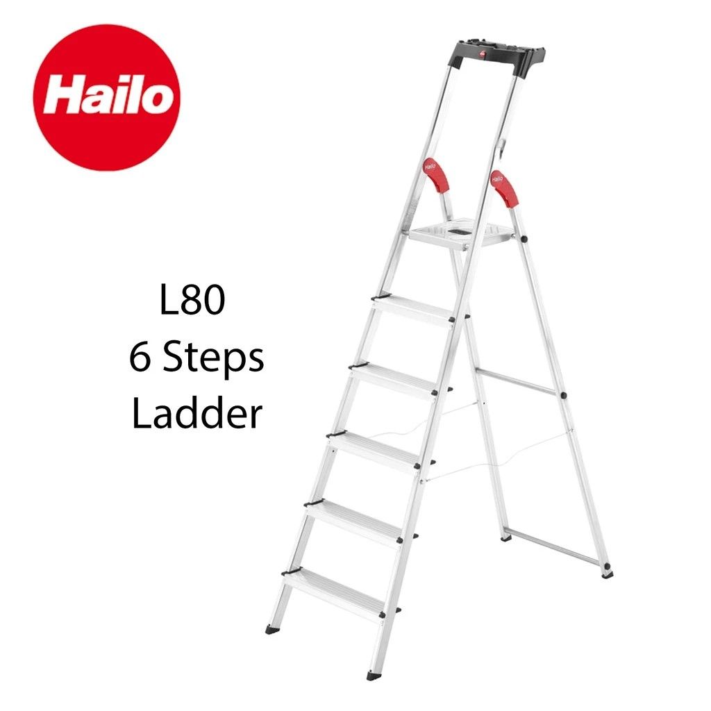 Hailo German 6 Step Ladder, Furniture & Home Living, Home Improvement ...