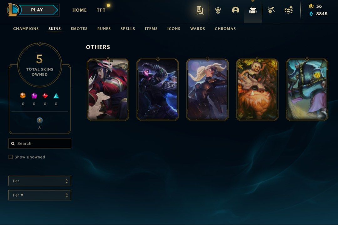 [Hand Level] 25 champions + 8845 BE Level 30 League Of Legends Account ...