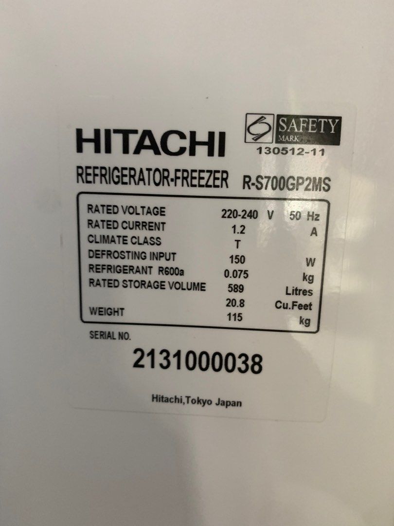 Hitachi 3Ticks Inverter x Dual Fan Cooling Water/Ice Dispenser Side by ...