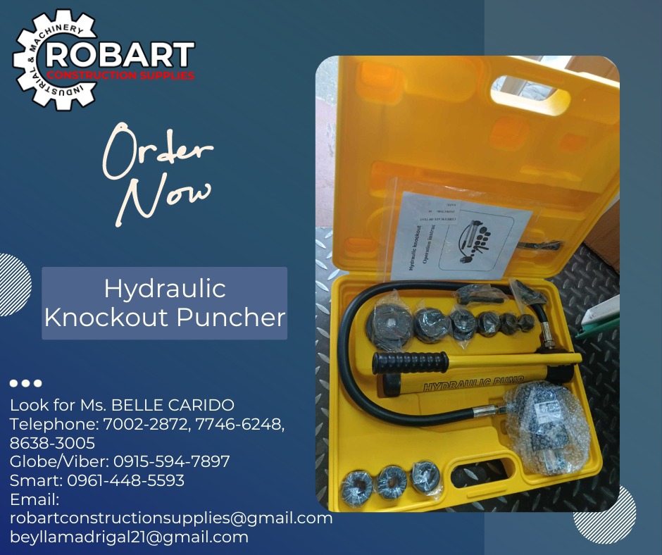 Hydraulic Knockout Puncher, Commercial & Industrial, Construction Tools & Equipment on Carousell