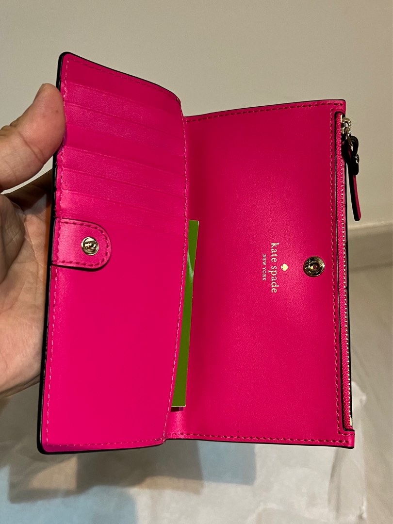 Kate spade wallet black/pink, Luxury, Bags & Wallets on Carousell