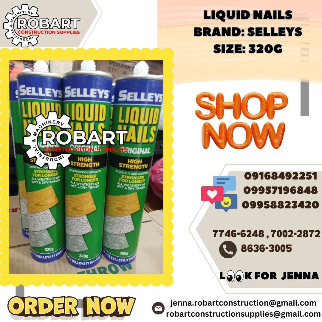 Liquid Nails Brand: Selleys Size: 320g, Commercial & Industrial, Construction Tools & Equipment ...