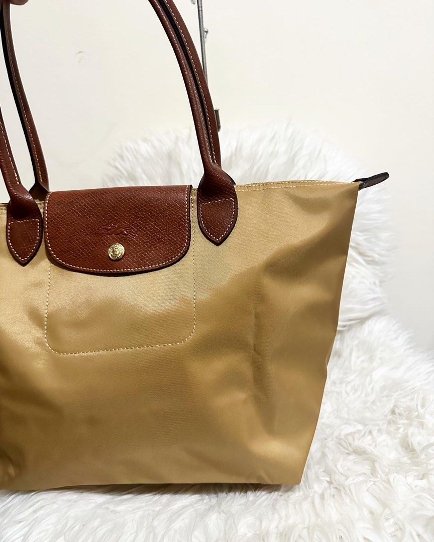 Longchamp large long handle authentic desserts beige, Luxury, Bags ...