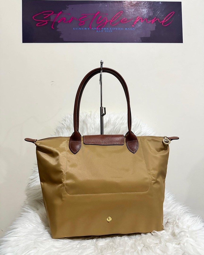 Longchamp large long handle authentic desserts beige, Luxury, Bags ...